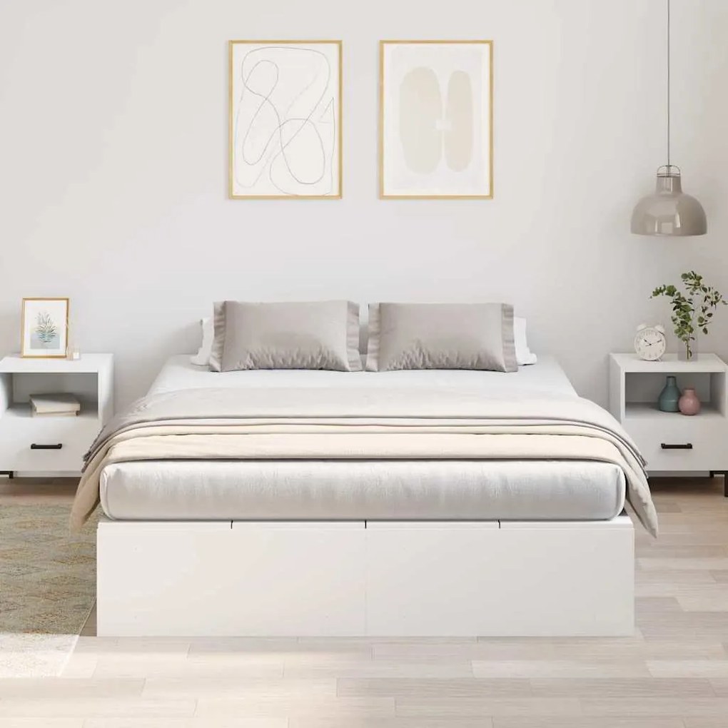 Rám postele s úložným prostorem s úložištěm Bílá 140 x 190 cm 3335429