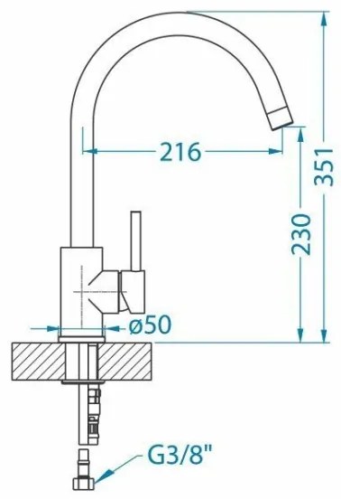 ALVEUS 1129028 - Dřezová baterie ELZA 35,1 cm kartáčovaná ocel