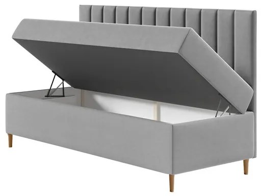 Kontinentální postel Junior Kamire 2, Rozměr postele: 100x200, Barva:: ekokůže Soft 017 (bílá) + Fresh 11