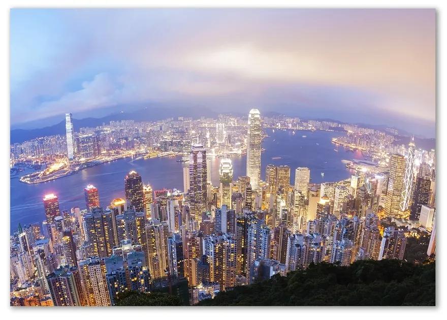 Wallmuralia Foto obraz fotografie na skle Hongkong  panorama 100x70 cm