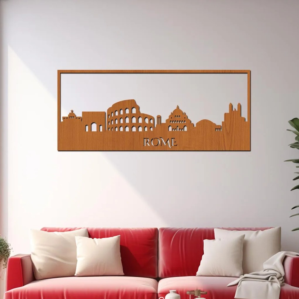 Dřevěná dekorace na zeď ŘÍM Zvolte rozměr (cm): 80x23, Zvolte barvu dekoru: Černá