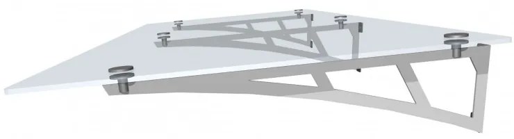 strisky-polymer.cz Skleněná stříška nad vchod s rameny saténové sklo 10mm ESG  230 cm