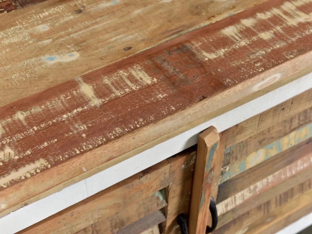 furniture-nabytek.cz - Masivní skříňka pod umyvadlo Perano z recyklovaného dřeva, lakovaná, bílá/barevná