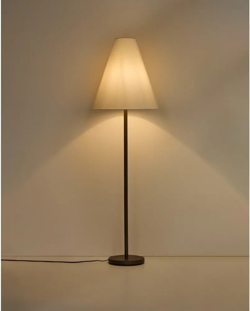 Hnědá stojací lampa s textilním stínidlem (výška 153 cm) Navat – Kave Home