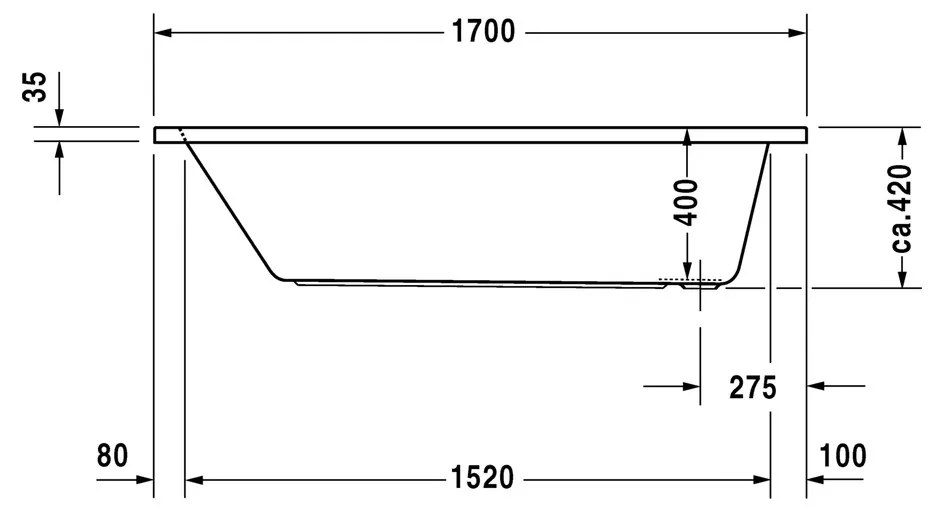 Duravit D-Code - vana 170x70 cm 700098000000000