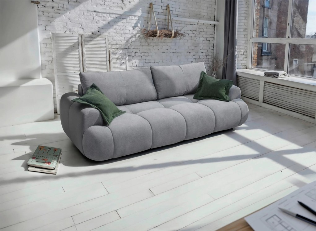 XXXLutz ROZKLÁDACÍ POHOVKA, plast, textil, kompozitní dřevo, šedá MID.YOU - Rozkládací pohovky - 000694009401