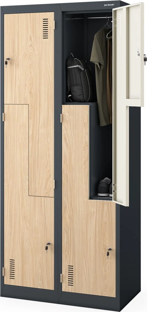 Šatní skříň typu L antracitová, dub sonoma, 800x1850x450 mm: JULIA Eco Design