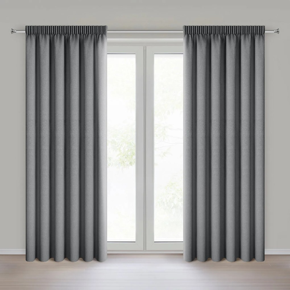 ZATEMŇOVACÍ ZÁVĚS (100%) NA PÁSCE ZOEY 140X270 CM ŠEDÝ