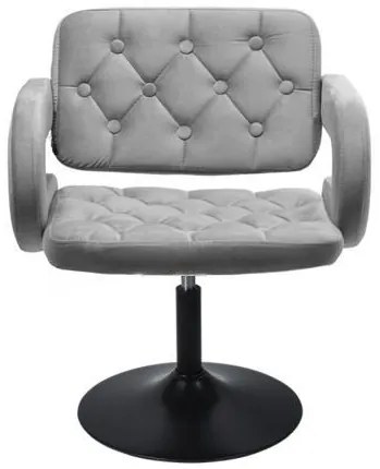 LuxuryForm DESIGN Otočná židle ADRIA VELUR na černém talíři - šedá