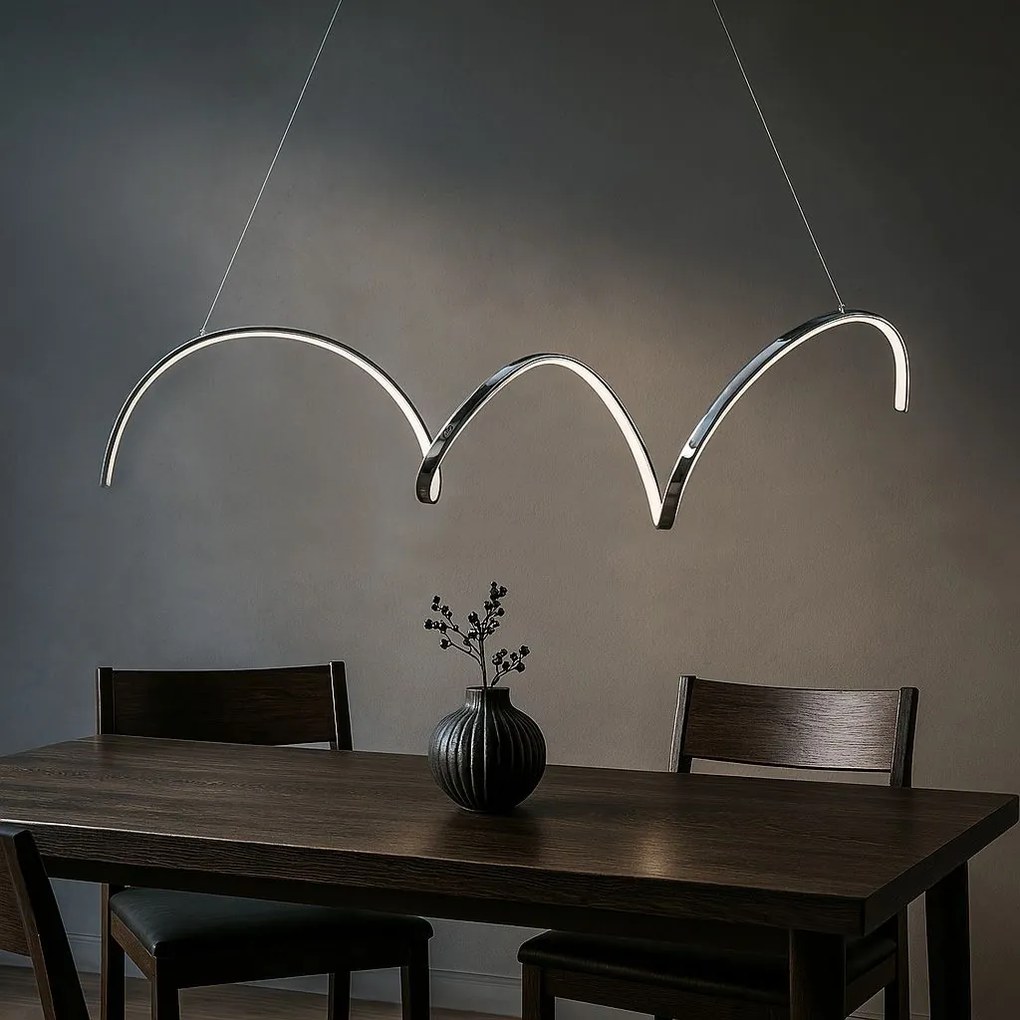 Toolight Toolight, LED závěsné svítidlo 90cm, 26W, 3000K, LHJ025-CP, chromová, OSW-60016