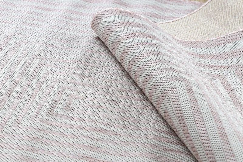 Dywany Łuszczów, Kusový koberec Sion Sisal Labirinth 22376 pink/ecru – na ven i na doma, 180x270, růžová, chodba / předsíň