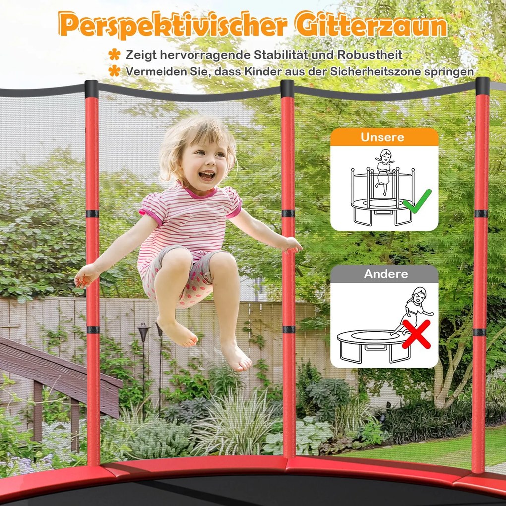 Costway Zahradní trampolína Ø165 cm s ochrannou sítí trampolína do 135 KG odolná