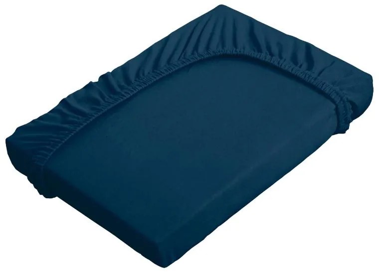 SCANquilt napínací prostěradlo JERSEY ELASTIC LYCRA tmavě modrá výška matrace do 30 cm 200 x 220 cm