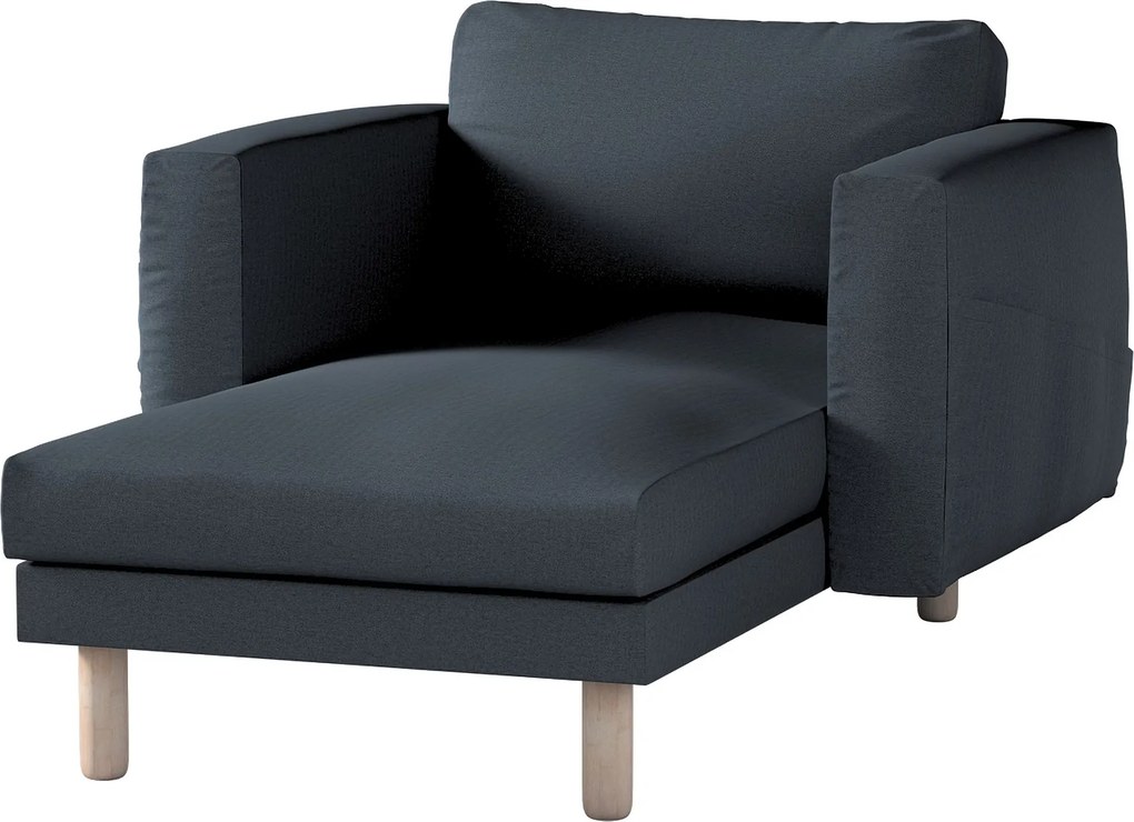 Potah na IKEA Norsborg šezlong s loketními opěrkami barva modrá látka pletený vzor