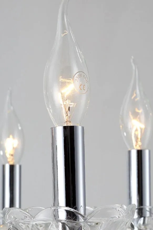 Toolight - Křišťálový závěsný lustr 3xE14 60W 300752, stříbrná, OSW-04601