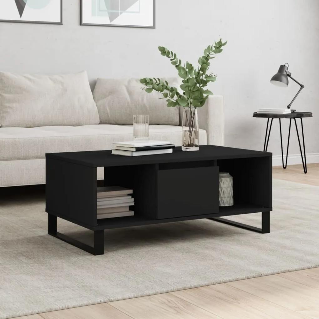 vidaXL Konferenční stolek 90 x 50 x 36,5 cm kompozitní dřevo [830599] Barva: Černá