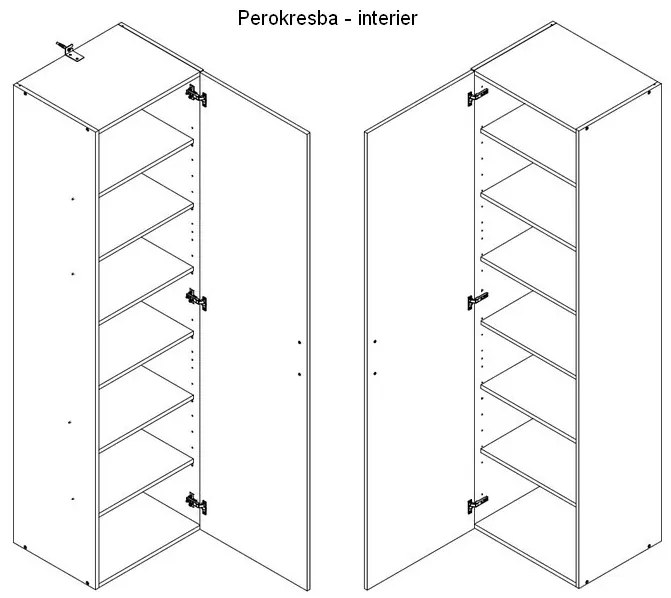 Policová skříň Multiraum, 45 cm, bílá