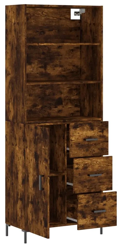 Skříň highboard kouřový dub 69,5 x 34 x 180 cm kompozitní dřevo,  3189450