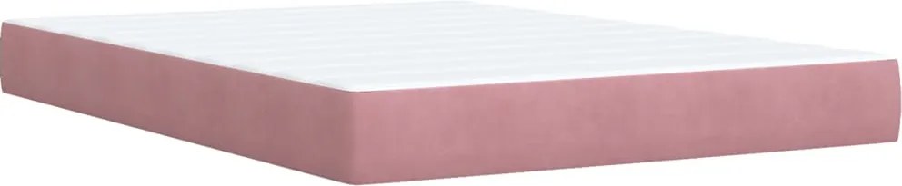 Box spring postel s matrací růžová 160x200 cm samet 3285298