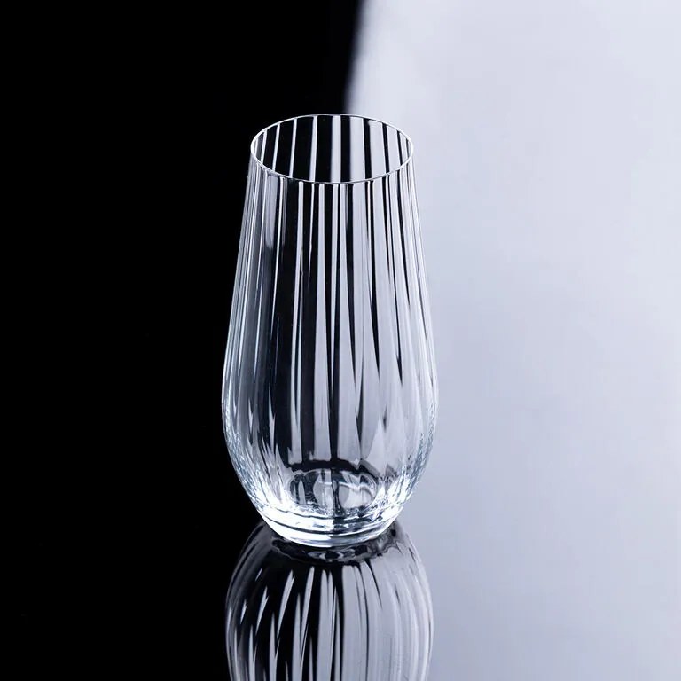 Sada 4 ks vysokých křišťálových sklenic s jemnou vlnkou 580 ml