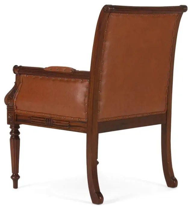 furniture-nabytek.cz - Kancelářské křeslo Camford II, masivní pravá kůže, lakované, hnědé
