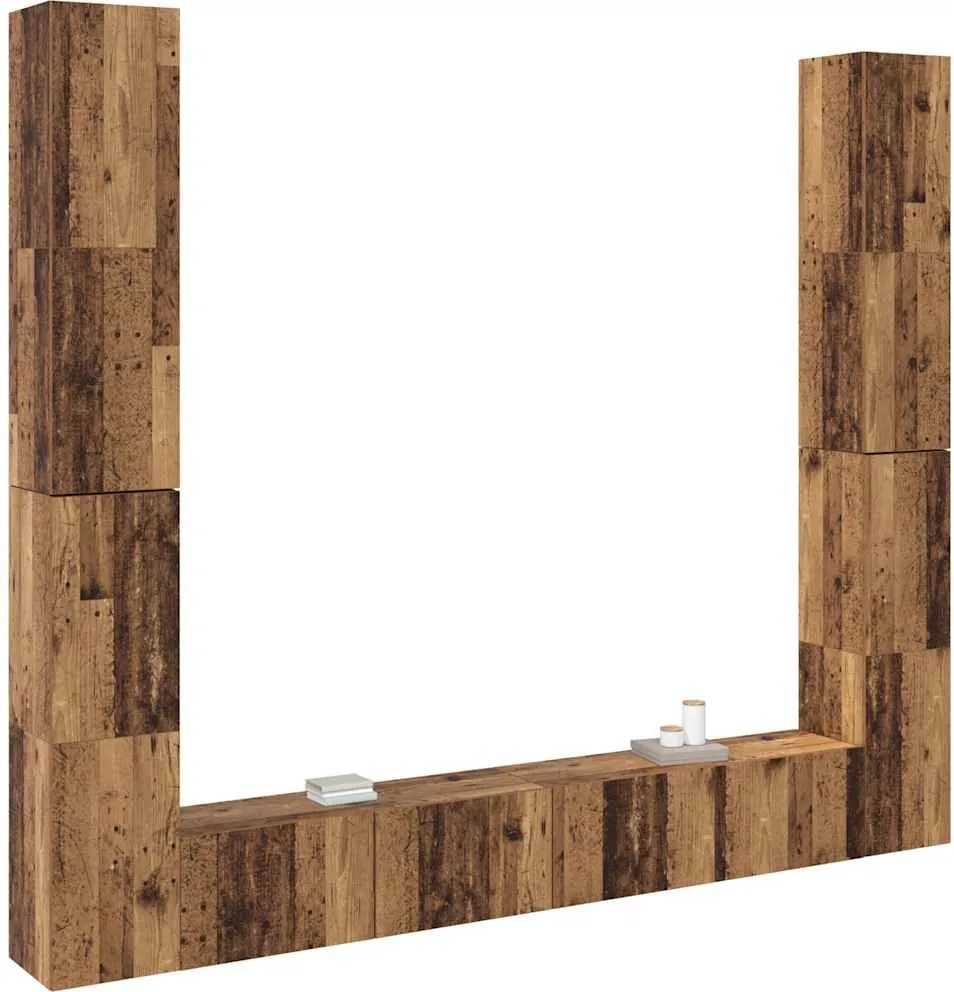 Nástěnné TV skříňky 6 ks Old Wood kompozitní 3328987