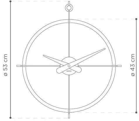 Designové nástěnné hodiny Nomon Dos Puntos I 55cm