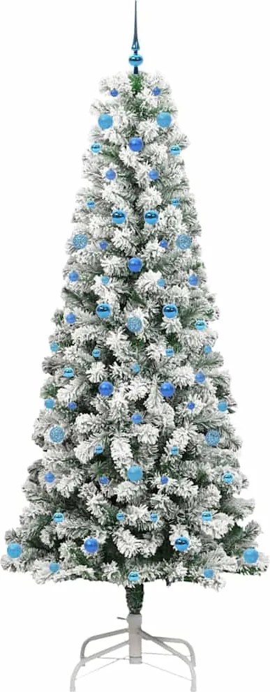 Umělý Skládací Vánoční Strom 300 LED Zelená a bílá 240 cm 3395620