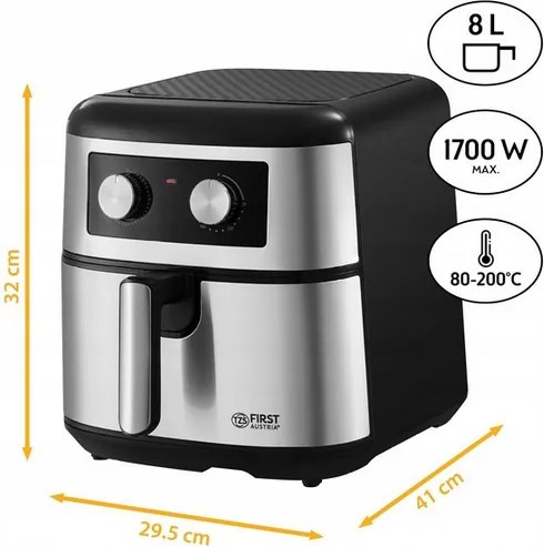 First Austria FA-5053-7 Air Fryer 8L XXL - beztuková fritéza, 1700W, časovač