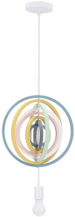 Bílo-duhový závěsný lustr Hoops pro žárovku E27  - Candellux