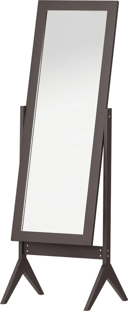 HOMCOM Celoplošné zrcadlo s nohami, zrcadlo pro líčení, MDF Káva 47 x 46 x 148 cm | Aosom