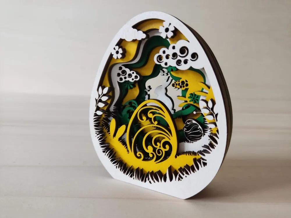 3D velikonoční vajíčko s vajíčkem Přírodní