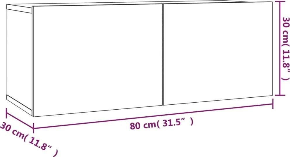 vidaXL 2dílný set TV skříněk dřevotříska [3079120] Barva: Betonová šedá