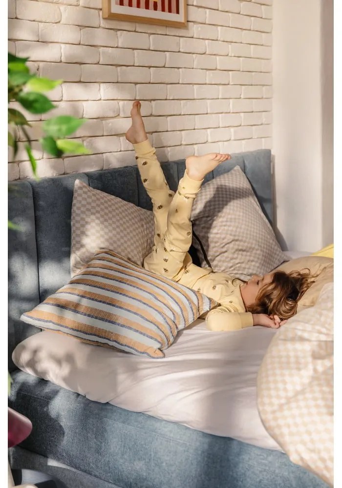 Modrá boxspring postel s úložným prostorem 160x200 cm Elva Bold Line – Bonami Selection