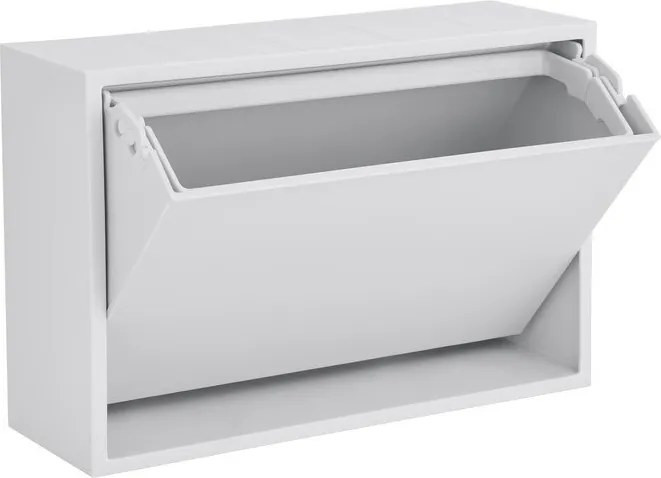 Bílý nástěnný odpadkový koš z recyklovaného plastu Mini Box – ReCollector