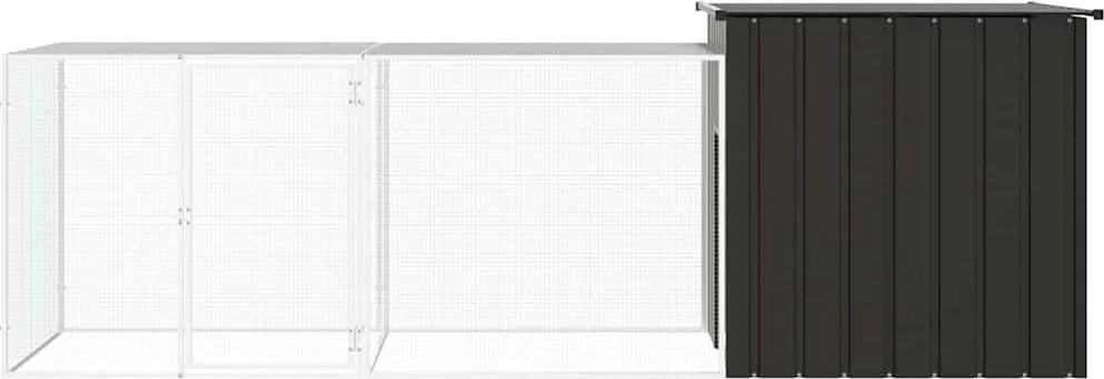 Klec pro kuřata antracitová 300 x 91 x 100 cm pozinkovaná ocel 3106452