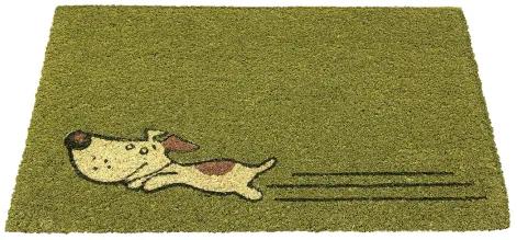 Koberce Breno Rohožka světle zelený pes, Zelená, Vícebarevné
