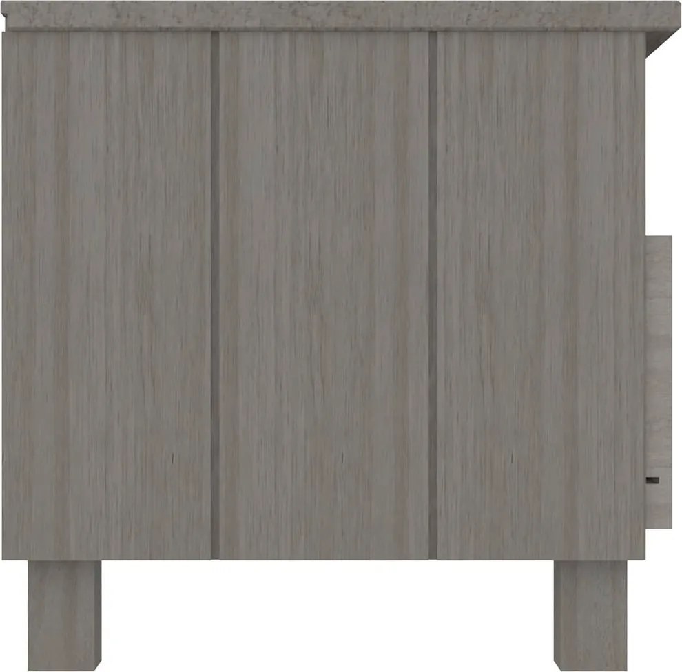 TV stolek HAMAR světle šedý 106 x 40 x 40 cm masivní borovice 340471