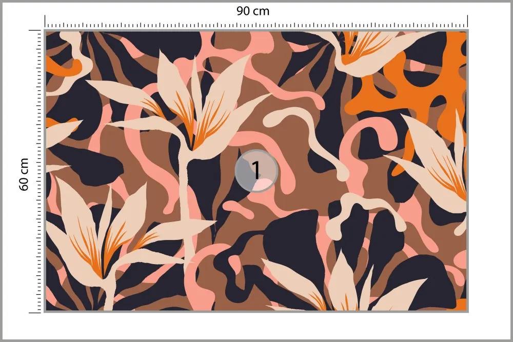 Fototapeta Abstract Jungle Plants Pattern. Creative Collage Contemporary Floral Seamless Pattern. Fashionable Template For Design. Omyvatelný vlies 368x280