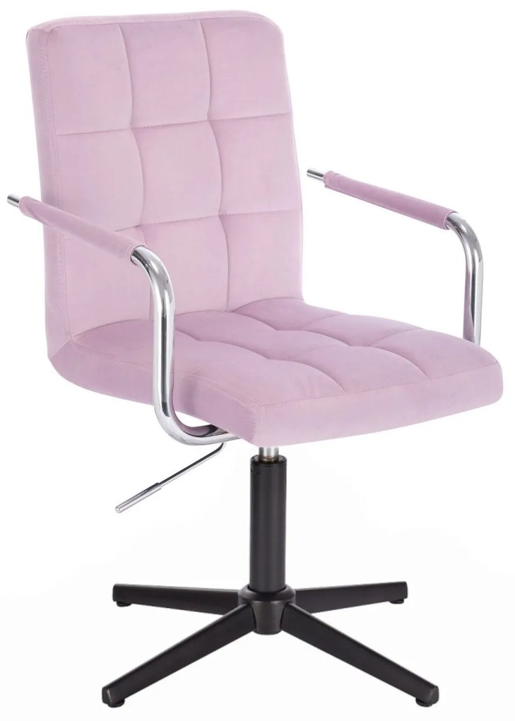 LuxuryForm DESIGN Otočná židle VERONA VELUR na černém kříži - levandule