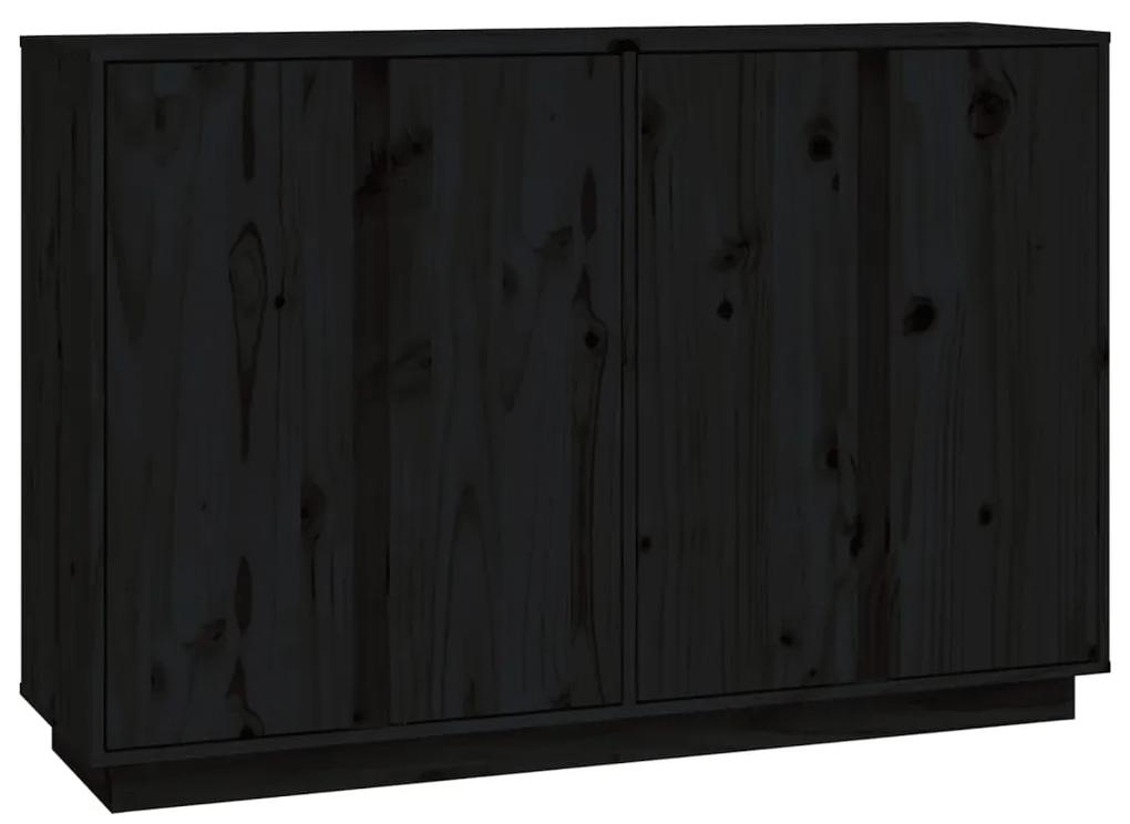 Příborník černý 120x35x80 cm masivní borové dřevo,  814498