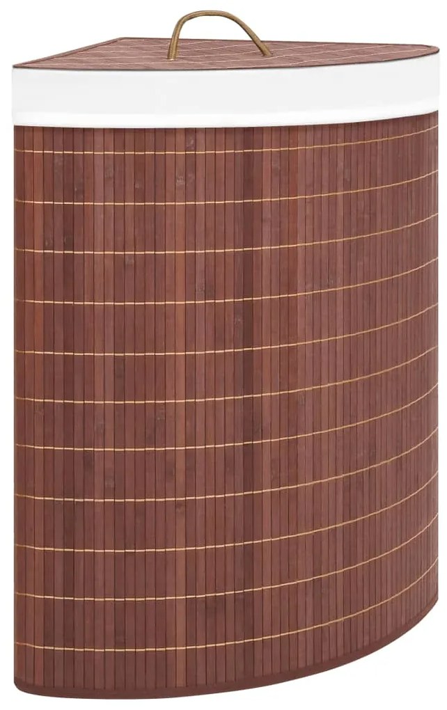 320760 vidaXL Rohový bambusový koš na prádlo hnědý 60 l