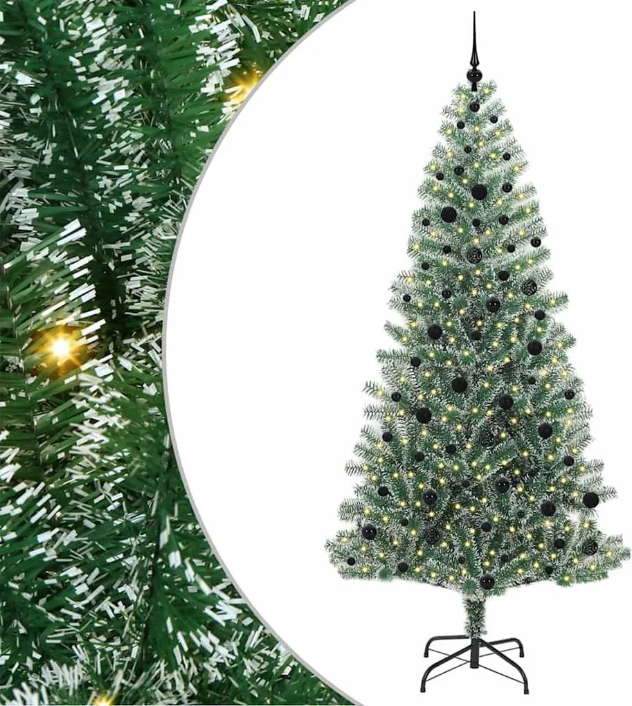 Umělý vánoční stromeček se sněhem a LED osvětlením 240 cm 3396834