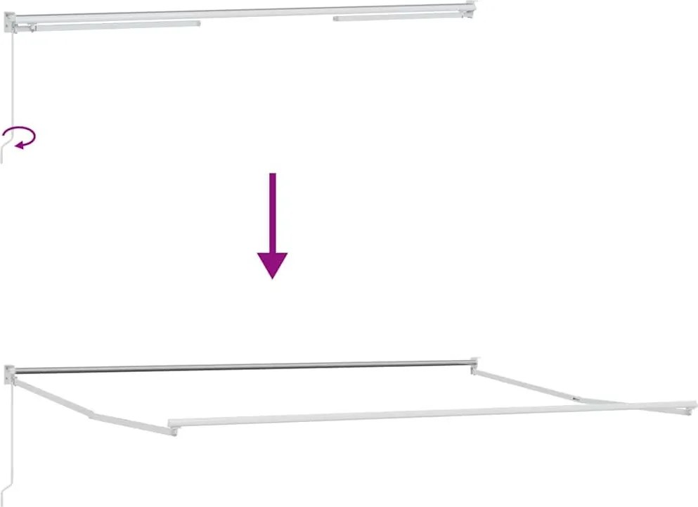 vidaXL Zatahovací markýza antracitová a bílá 4 x 3 m textil a hliník [3215295] Barva: Oranžová/černá/žlutá (bílý rám)