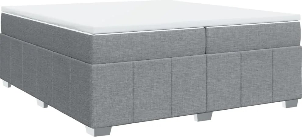 Box spring postel s matrací světle šedá 200 x 200 cm textil 3285498