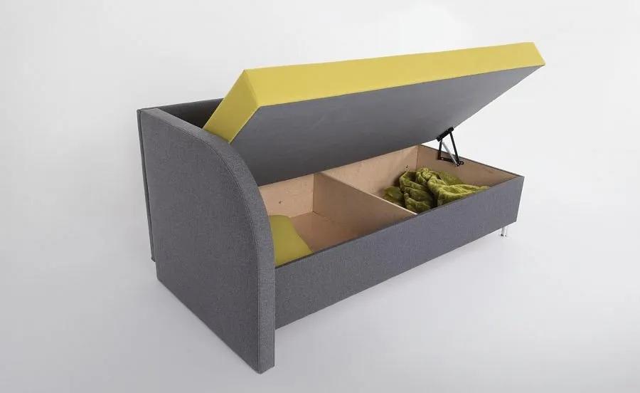 Dřevona - Elitte Čalouněná postel AVA NAVI, s úložným prostorem, 120x200, levá, MASSIMO 404