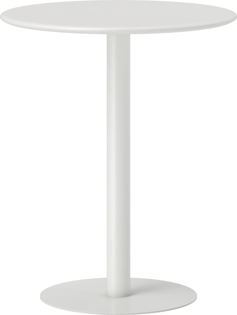 HOMCOM Jídelní Stůl, Kulatý Kuchyňský Stůl pro 2 Osoby, Moderní Jídelní Stůl do Obývacího Pokoje, Zahrady, Ocel, Ø60 x 72 cm, Bílý