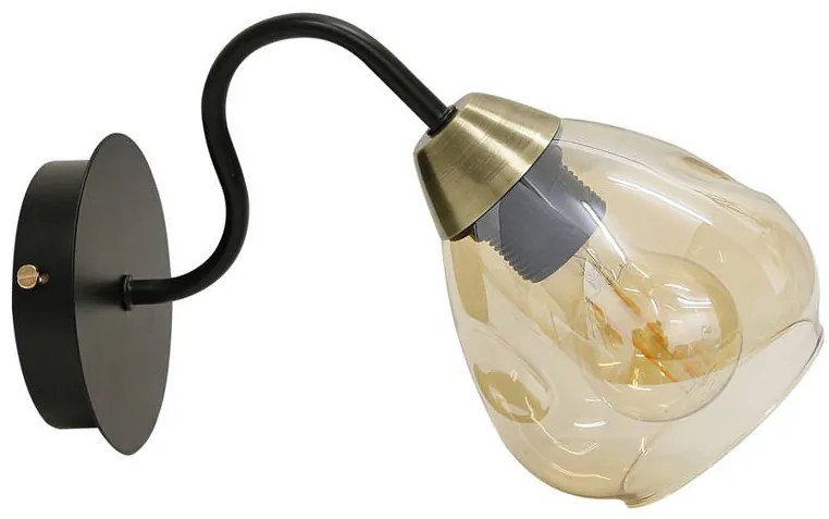 Černo-zlaté nástěnné svítidlo Unica pro žárovku E27  - Candellux