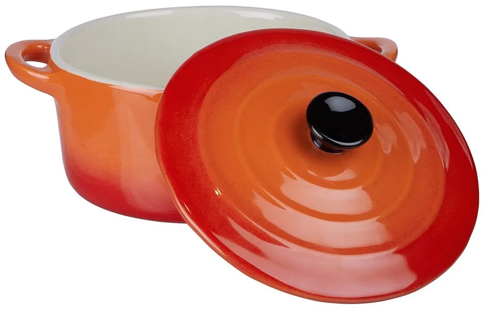 C'EST SI BON Zapékací miska s pokličkou kulatá 600 ml - oranžová