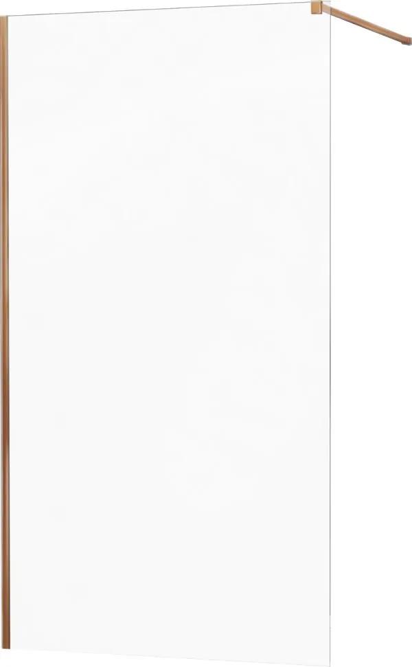 MEXEN - KIOTO Sprchová zástěna WALK-IN 130x200 cm 8 mm, růžové zlato, transparent 800-130-101-60-00